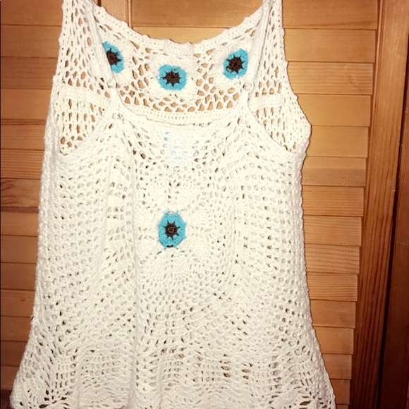 One Step Ahead | Tops | Crochet Spaghetti Strap Tank With ...